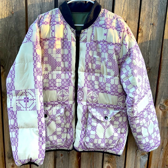 Obey | Jackets & Coats | Obey Signs Reversible Puffer Jacket Olivemulti ...